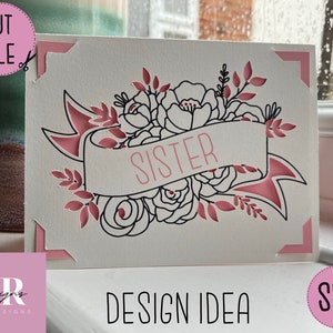 SVG: Floral Card Blank Insert Card. Cricut Joy Friendly. Draw and Cut ...