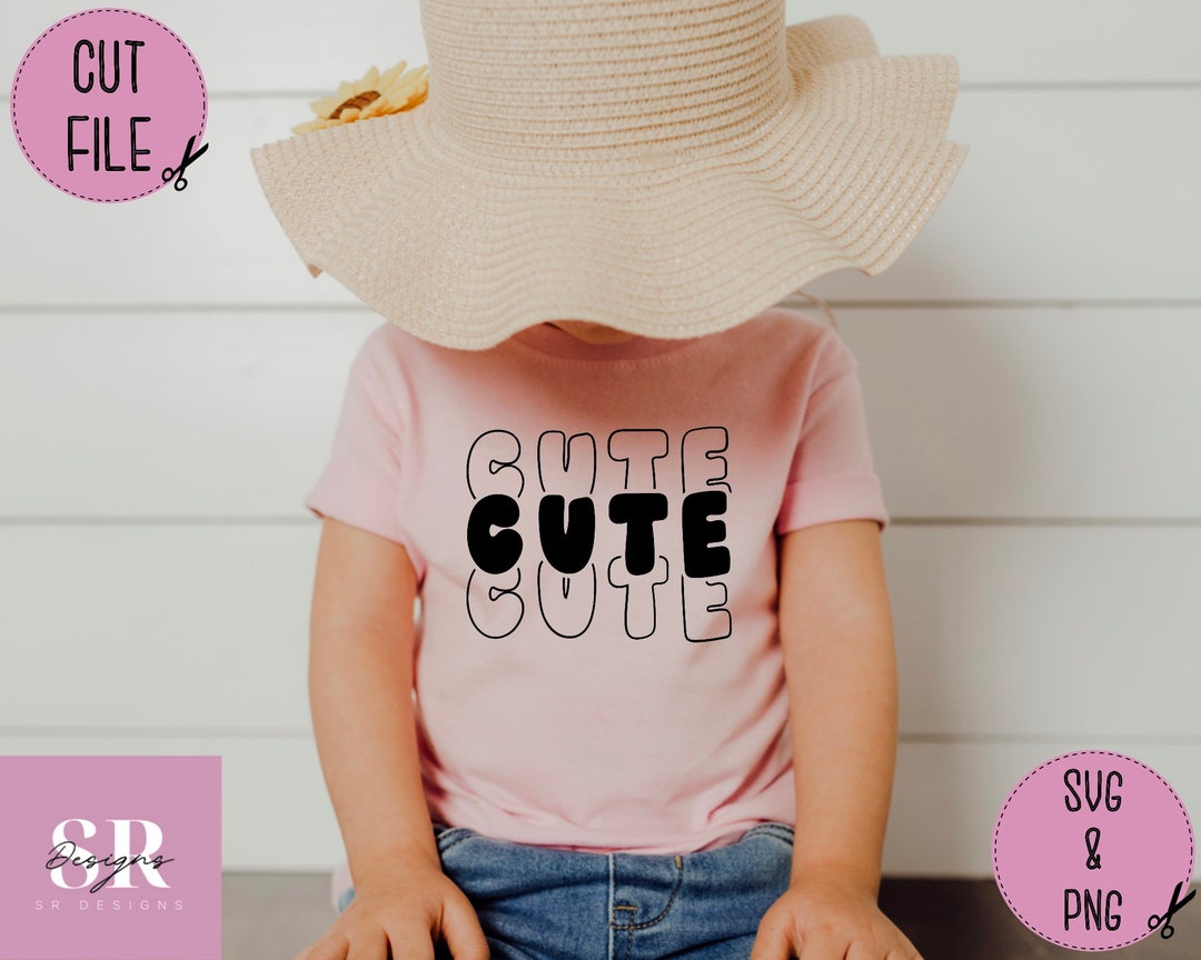 SVG: Cute Stacked Svg. Cute Svg. Cute Slogan Tshirt Design. Cute Decal ...