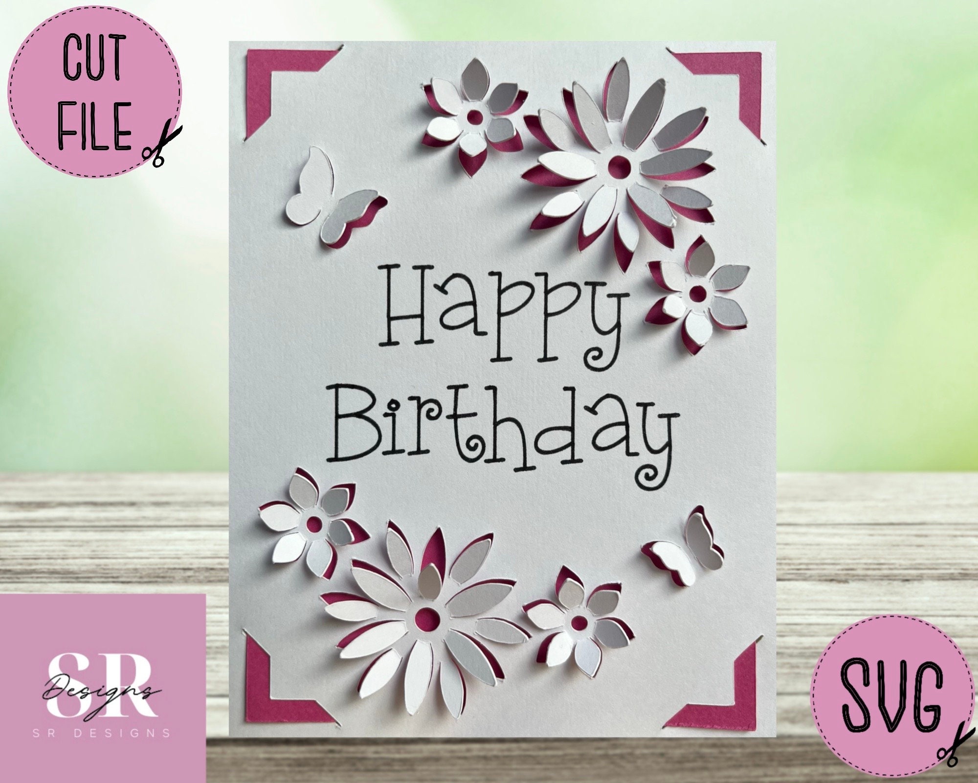 SVG: 3D Birthday Insert Card Bundle. Paper Cutting. Happy - Etsy