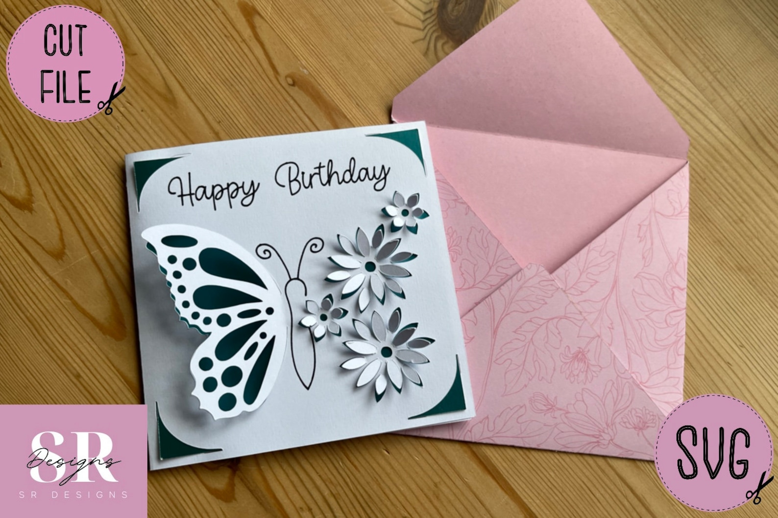SVG: 3D Butterfly Birthday Insert Card. Cricut S40 Insert - Etsy