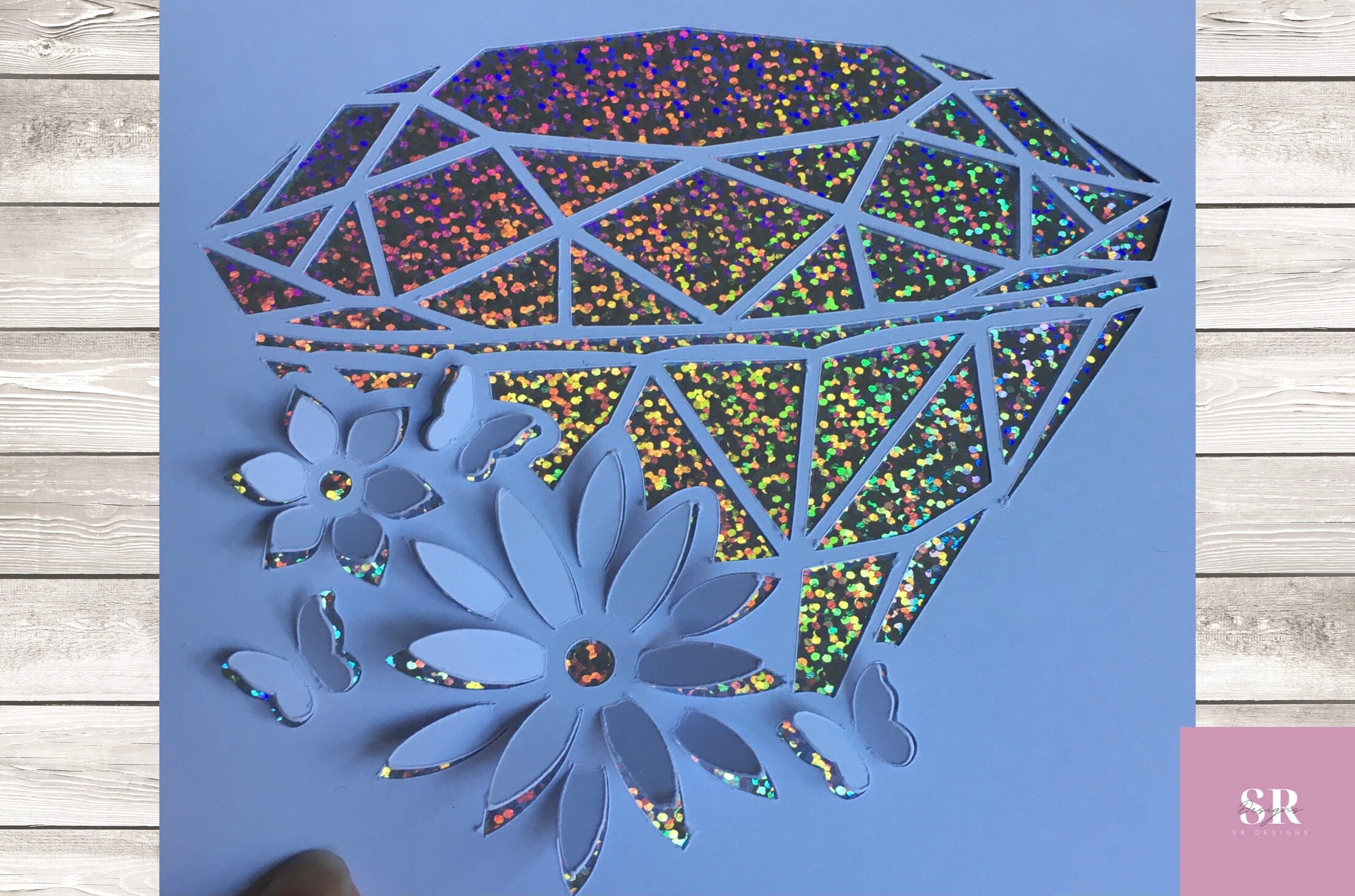 SVG: 3D Diamond. Paper Cutting. Diamond Cut File. Diamond SVG. - Etsy