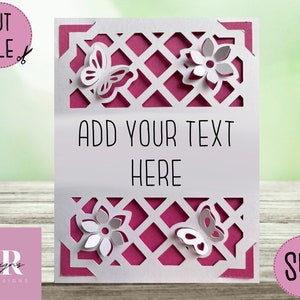 SVG: 3D Floral Card Blank Insert Card. Cricut Joy Friendly. Draw and ...