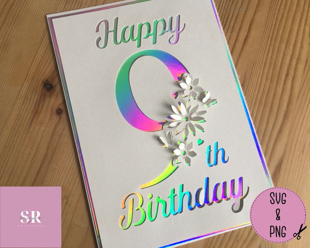 SVG: Pop Up/ 3D 9th Birthday Card. Number Pop Up. Floral Pop Up. Pop up ...