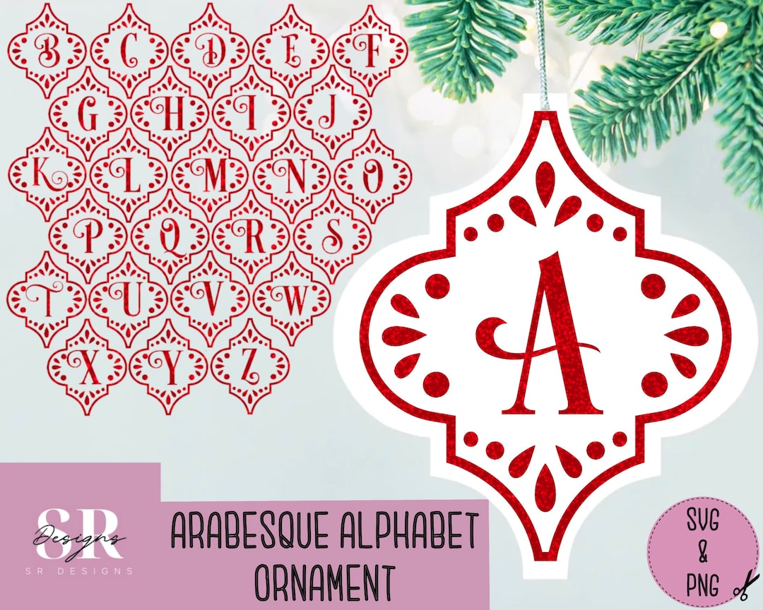 SVG: Arabesque Alphabet Ornament Bundle. Vinyl Cutting. Arabesque SVG ...