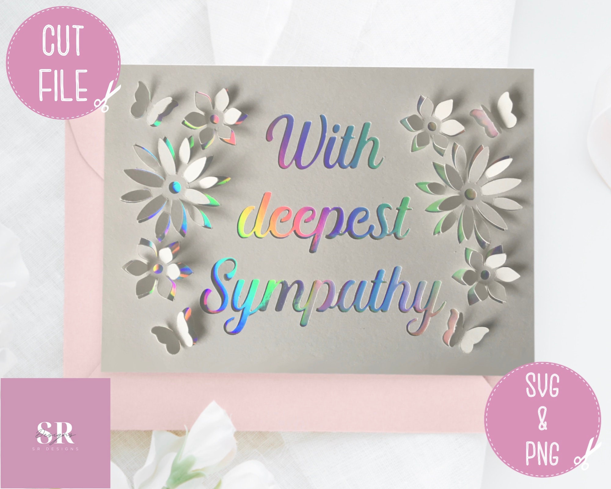 SVG: 3D/ pop Up With Sympathy Card. Pop up Bereavement Card - Etsy