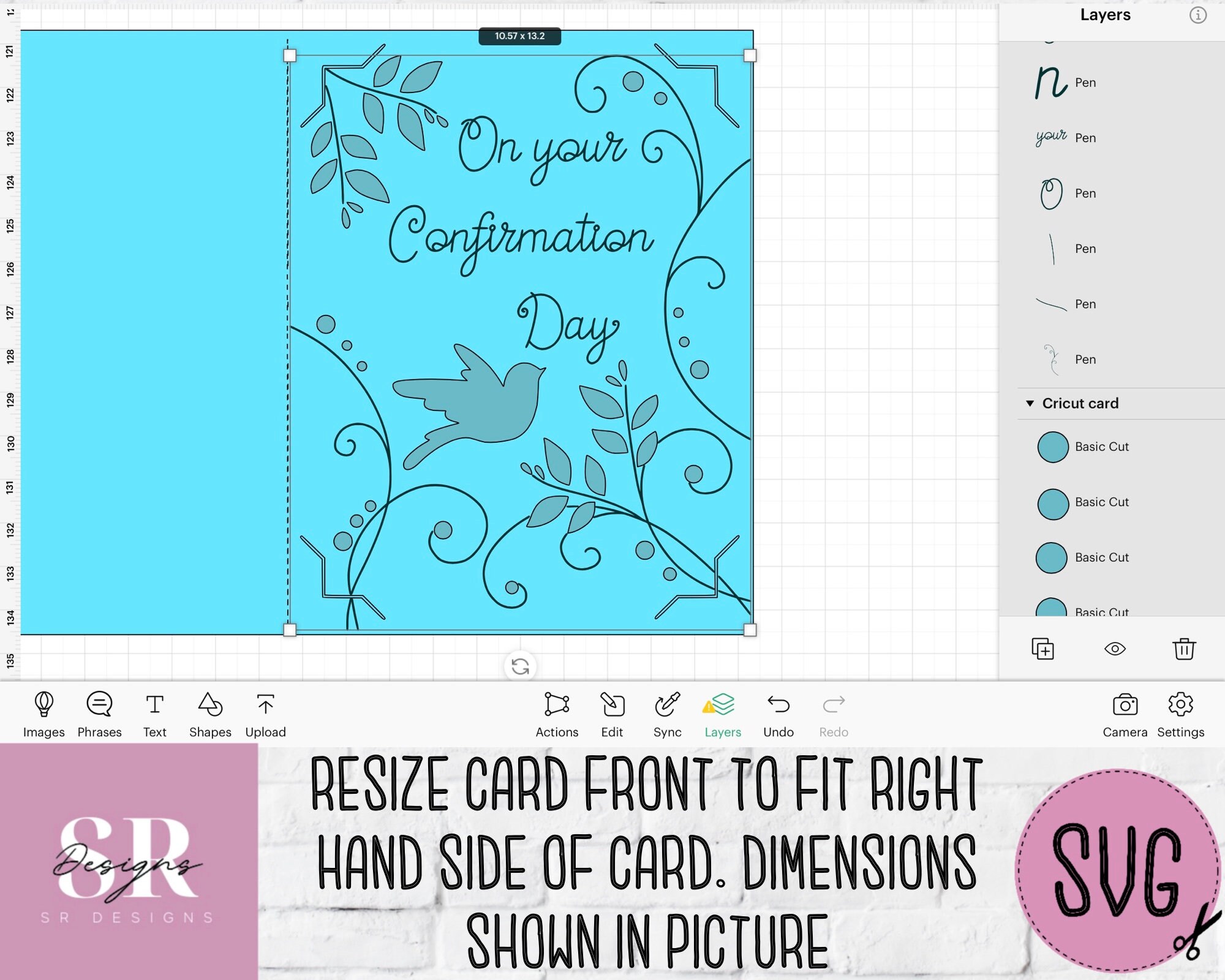 SVG: Confirmation Insert Card. Cricut Joy Friendly. Draw and Cut Card ...