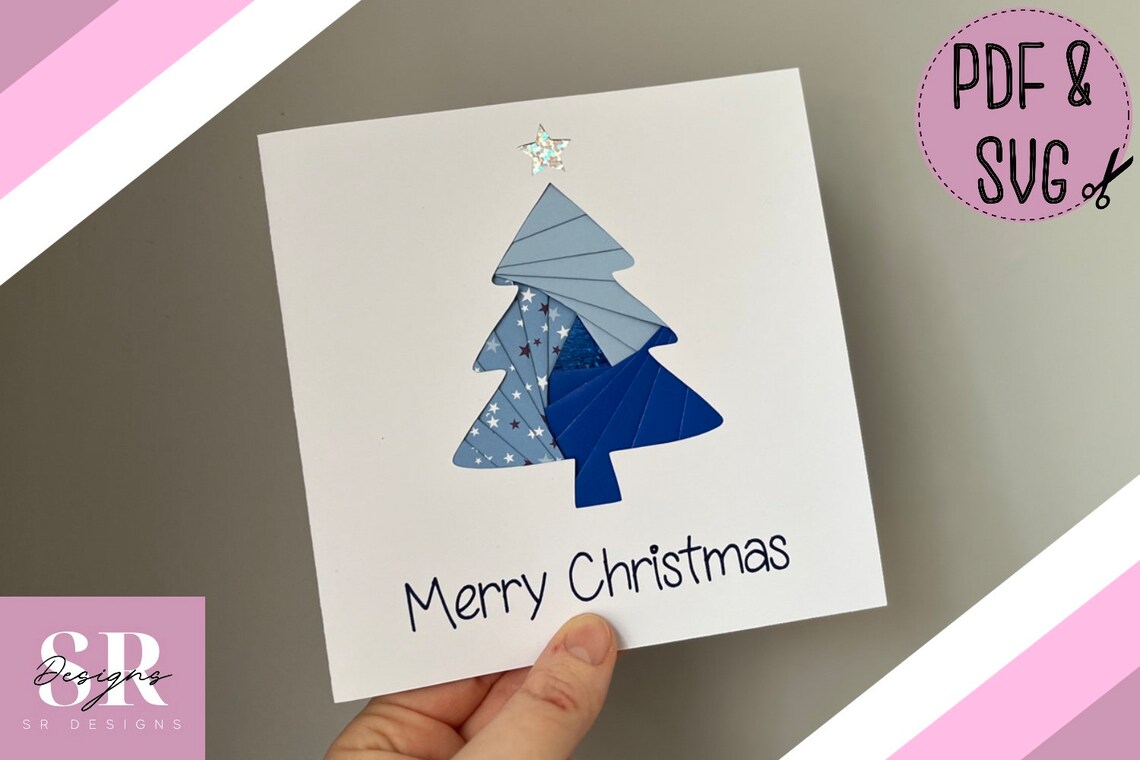Christmas Tree Iris Folding Pattern Template PDF & SVG. Christmas Iris ...
