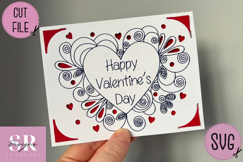 SVG: Valentines Day Insert Card. Cricut Joy Friendly. Draw - Etsy