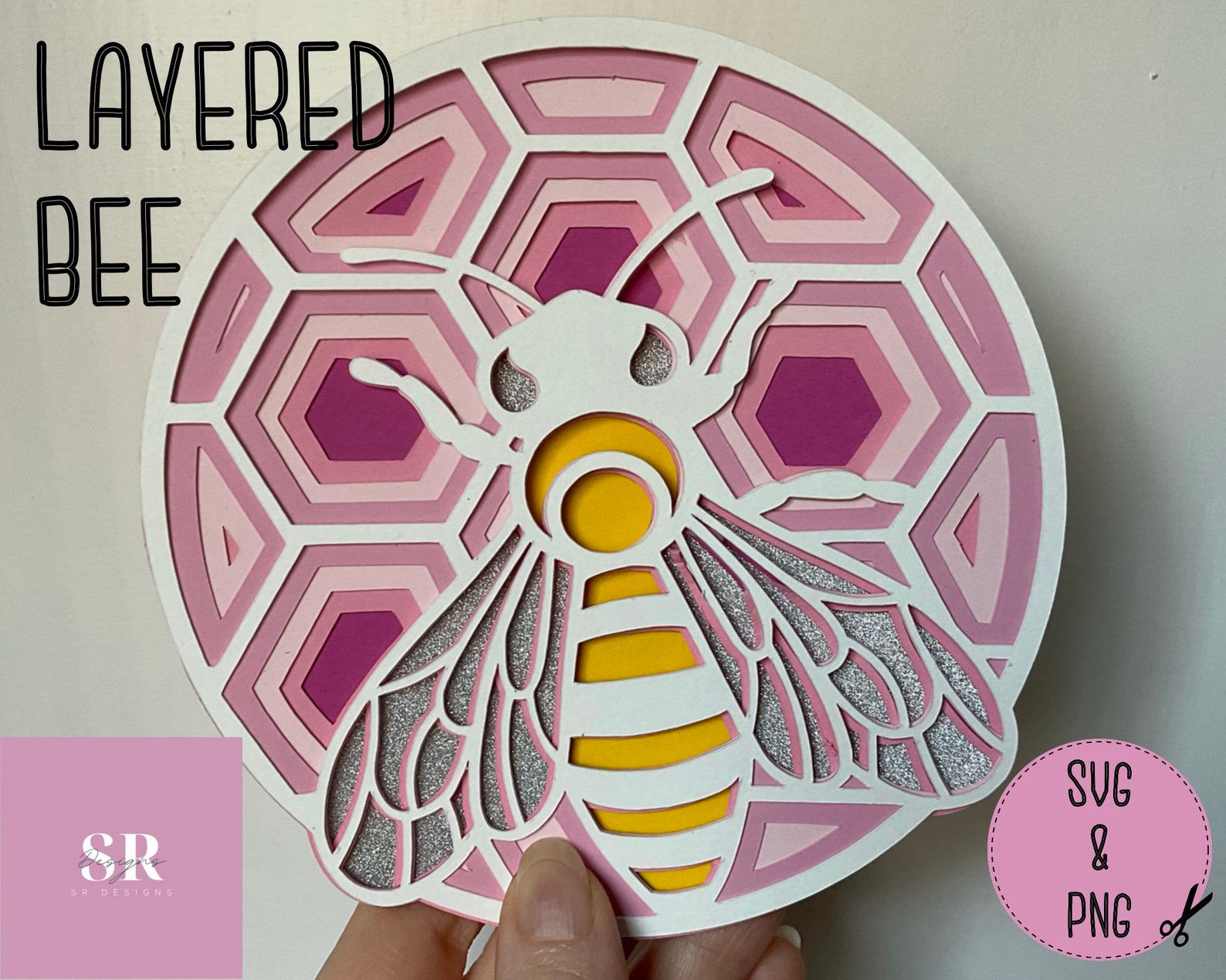 SVG: 3D Layered Bee. Digital Download. Paper Cutting. Card Making. Pop ...