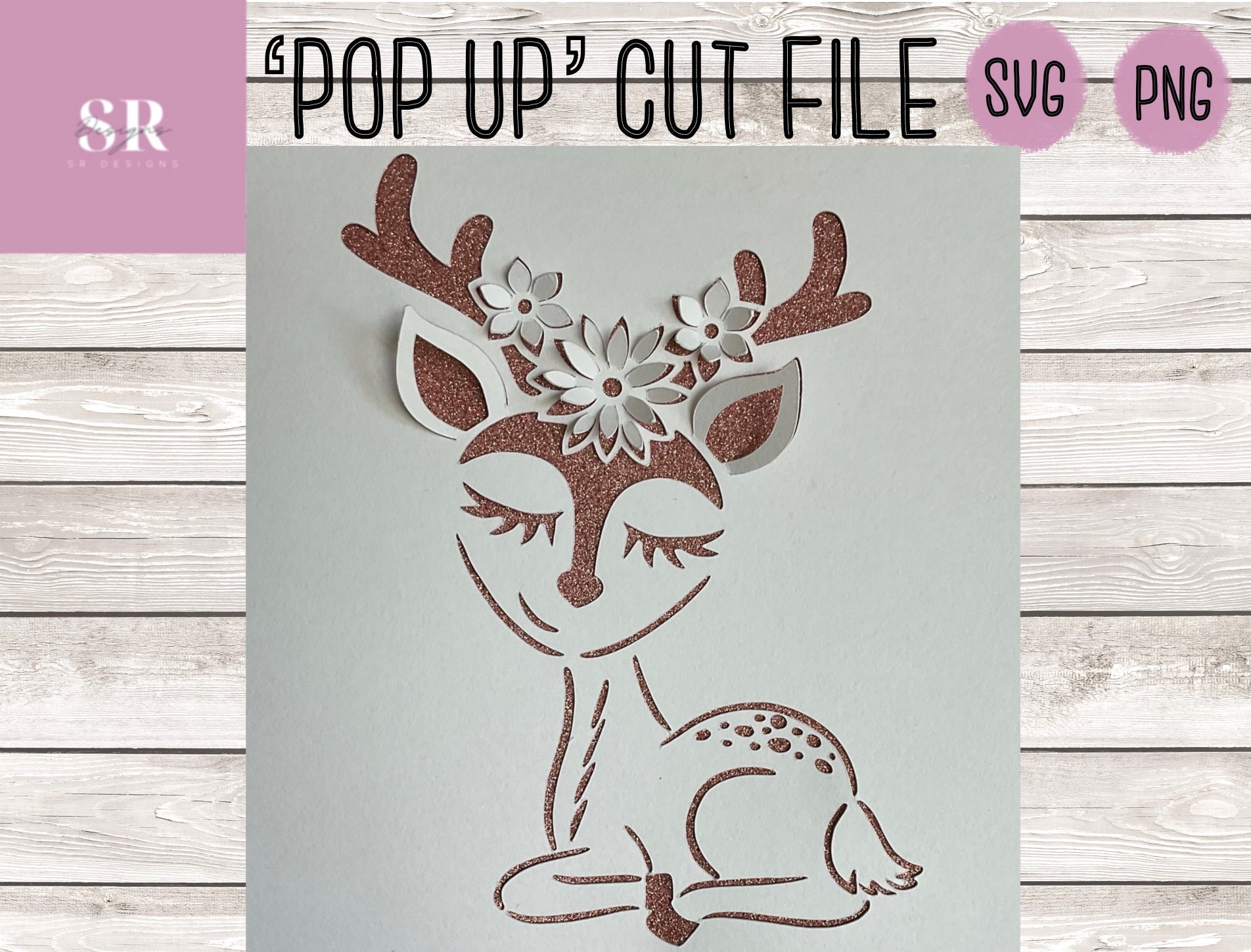 SVG: 3D Cartoon Deer. Cartoon Deer Svg. Pop up SVG. Card | Etsy Australia