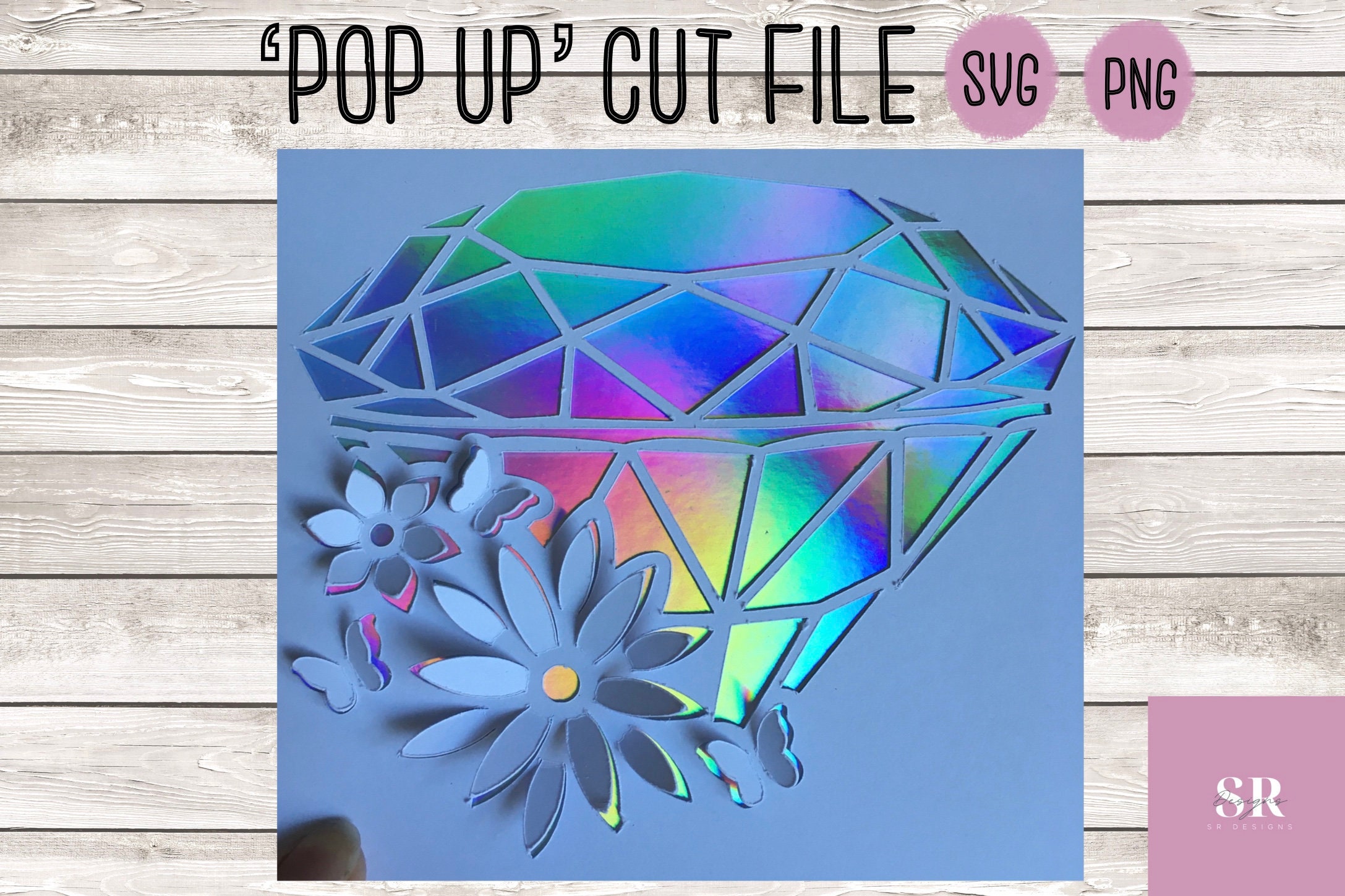 SVG: 3D Diamond. Paper Cutting. Diamond Cut File. Diamond SVG. - Etsy