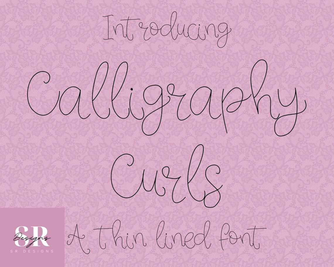 Calligraphy Curls Single Line Font Suitable for Drawing or - Etsy