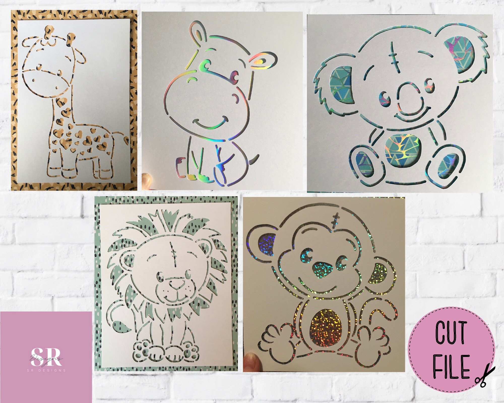 SVG Bundle: 20 Cute Animal Cut Files. Card Cutting or Vinyl - Etsy