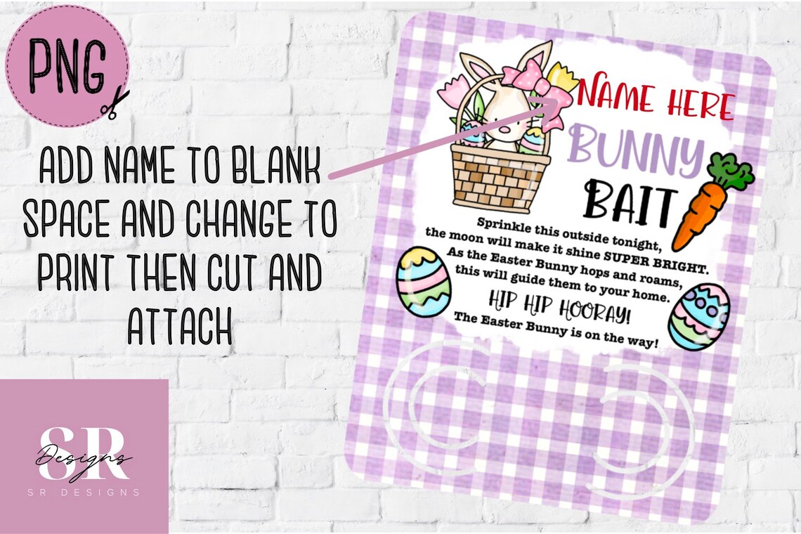 Bunny Bait Card PNG, Bunny Food Printable PNG File, Easter Card ...