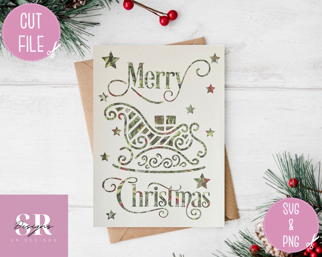 SVG: Christmas Card. Christmas Card Svg. Merry Christmas Svg. Cricut ...