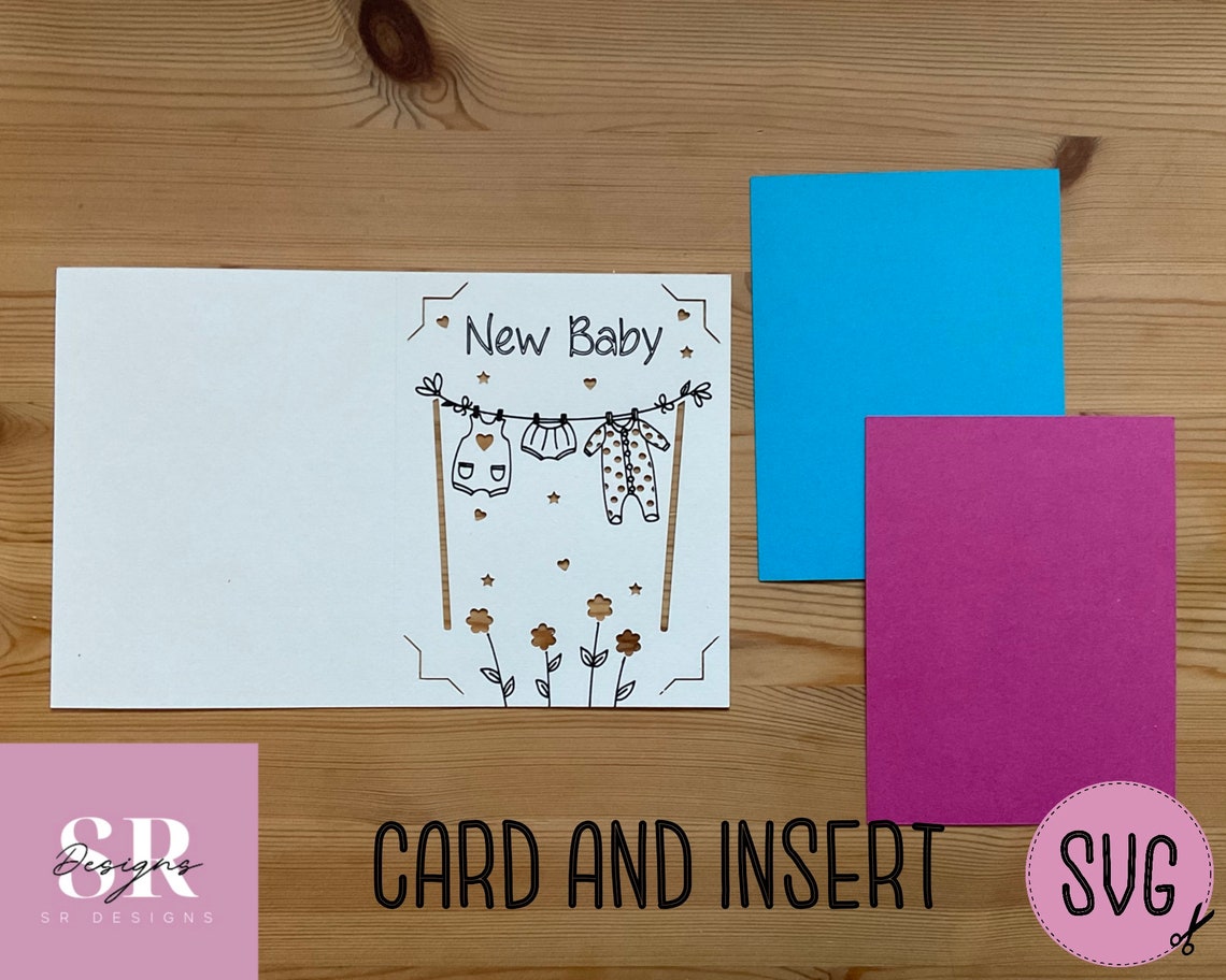 SVG: New Baby Insert Card. Cricut Joy Friendly. Draw and Cut - Etsy