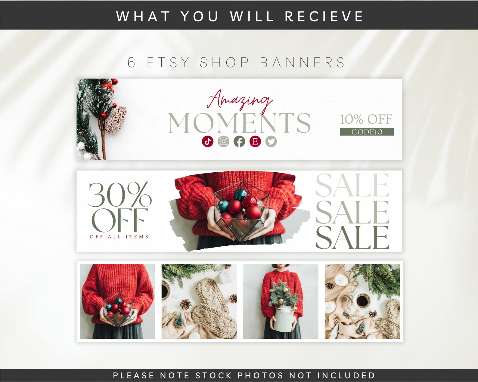 Christmas Sale Etsy Shop Branding Kit, Etsy Business Branding Kit ...