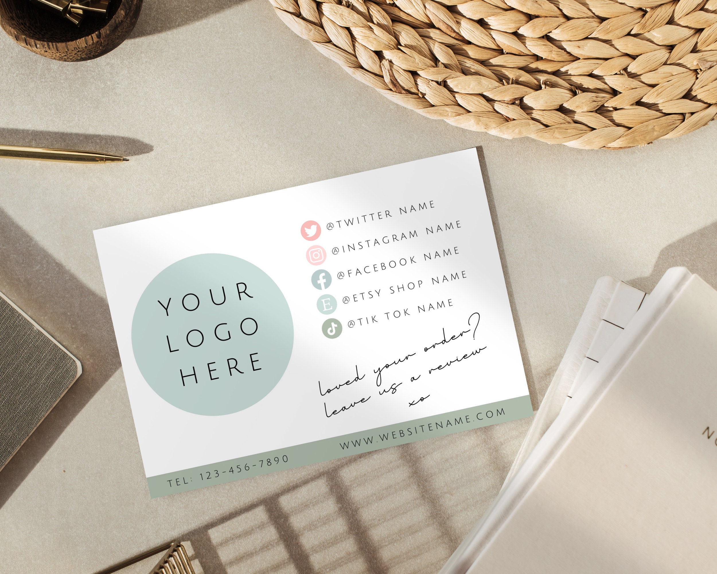 Editable Business Thank You Card, Small Business Packaging Cards ...