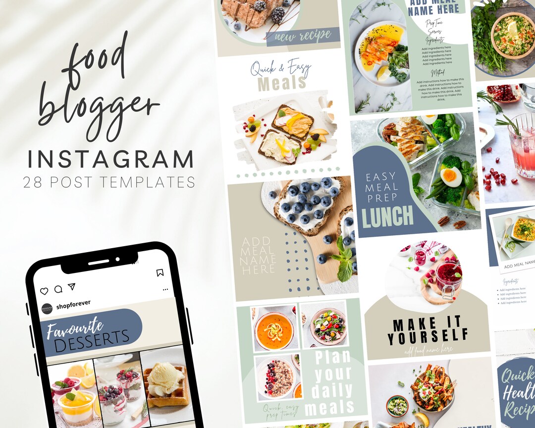 Food Instagram Post, Influencer Instagram Template, Recipe Cards ...