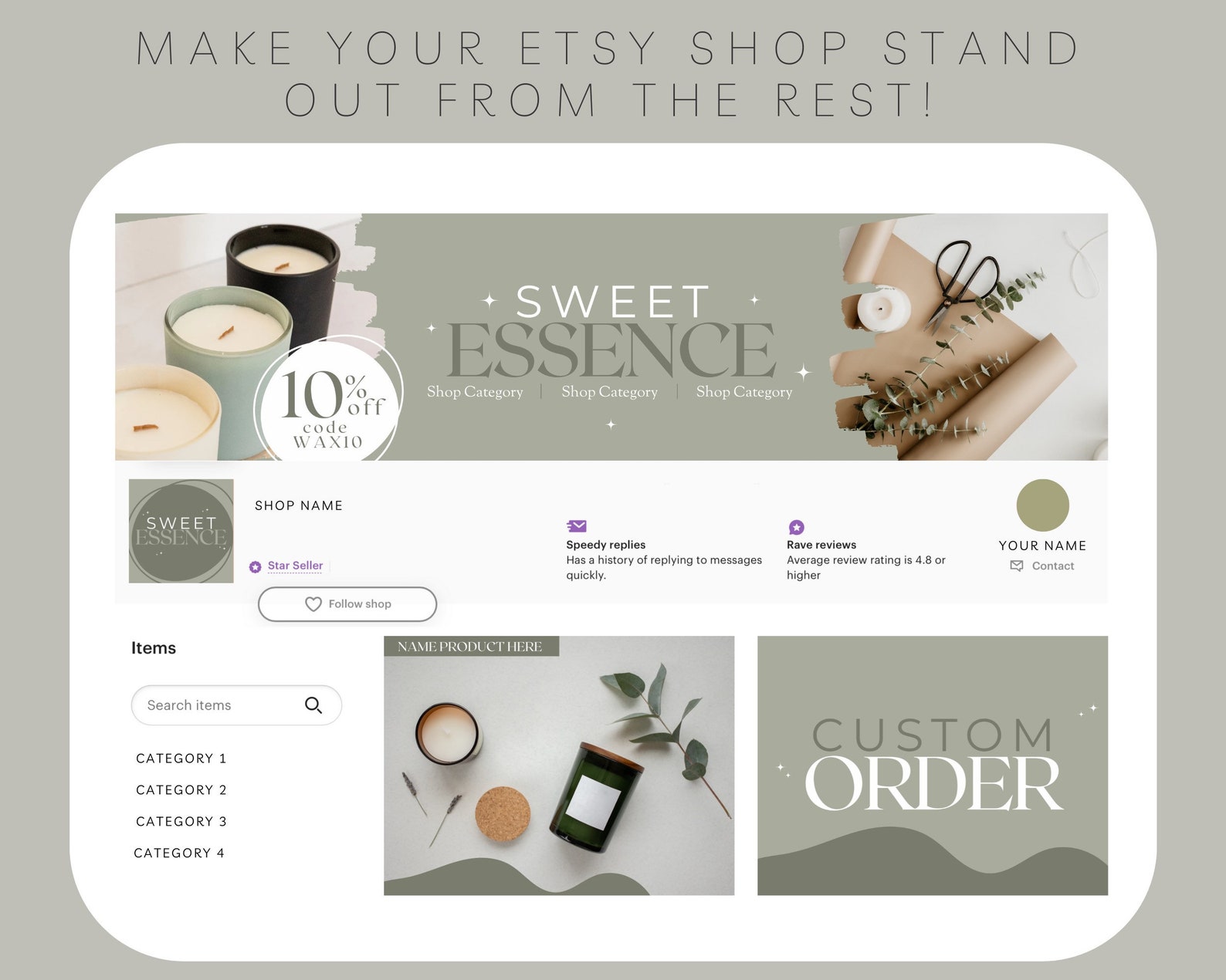 Etsy Shop Branding Starter Pack, Etsy Branding Kit, Instagram Post and ...