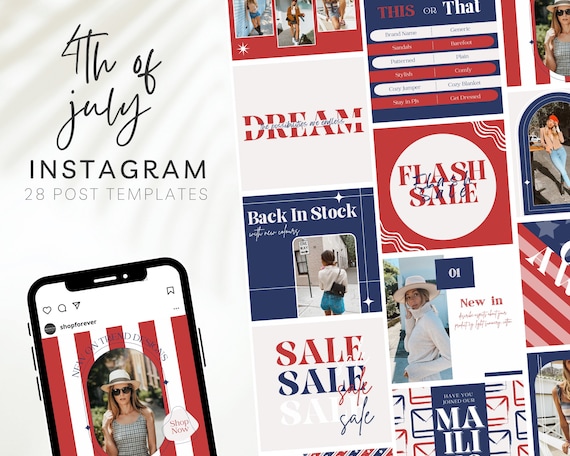 Editable 4th July Instagram Posts Independence Day Posts USA - Etsy