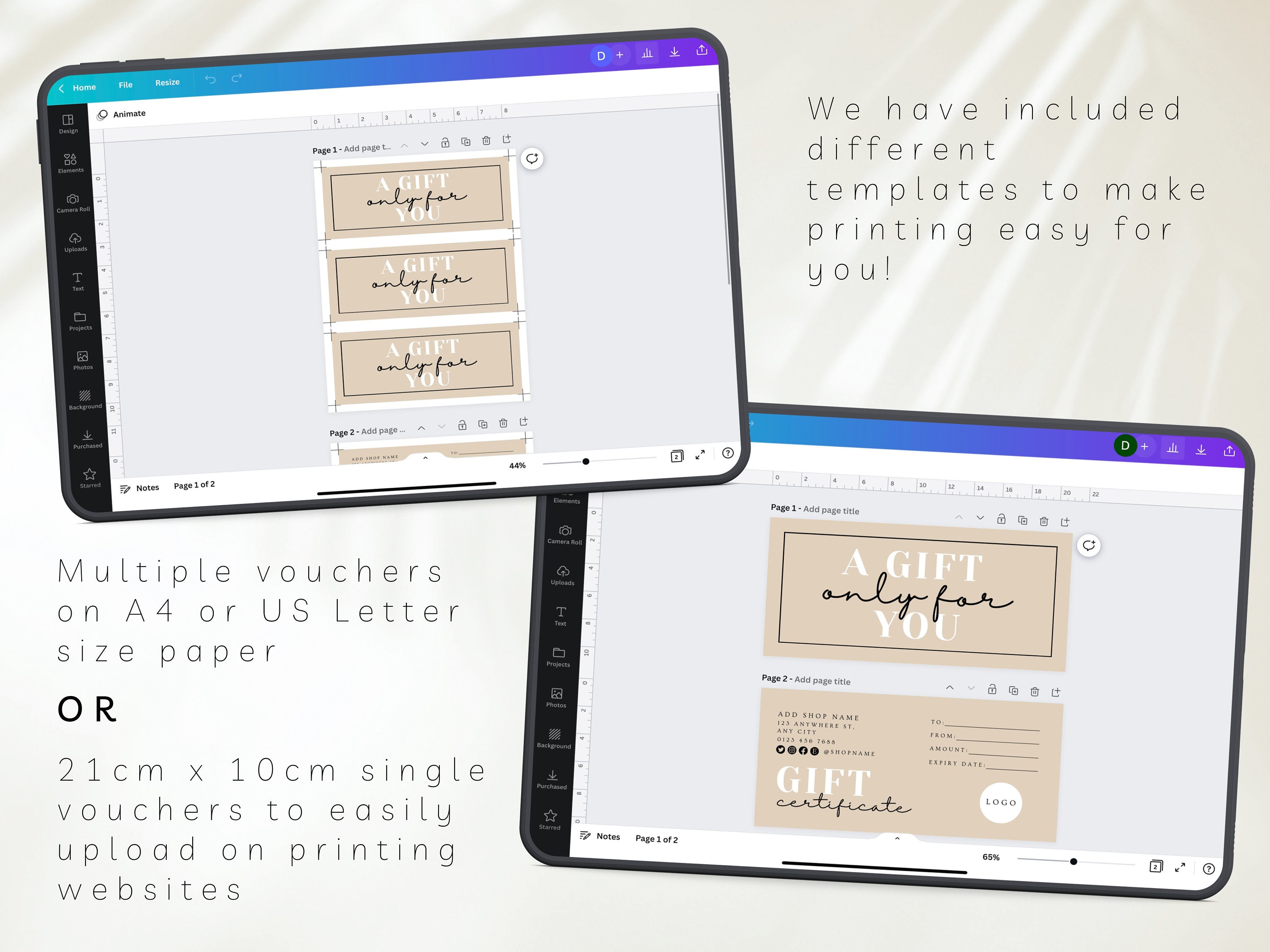 Business Gift Certificate Template, Editable Shop Gift Voucher ...