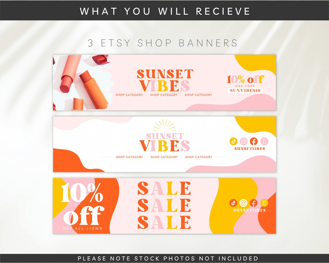 Bright Pastel Etsy Shop Branding Starter Pack, Etsy Branding Kit ...