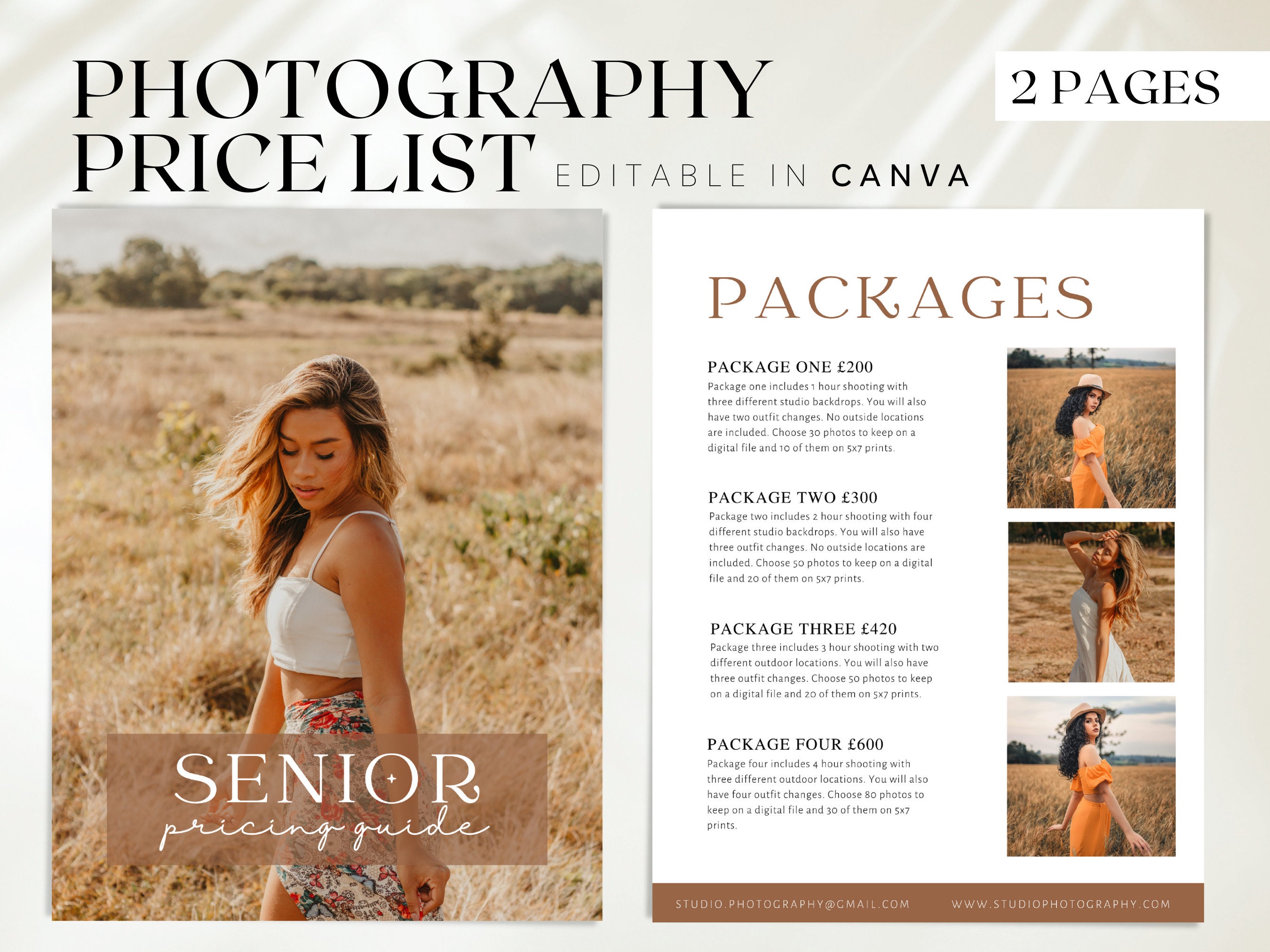 Senior Photography Price List, Graduate Photography Pricing Guide ...
