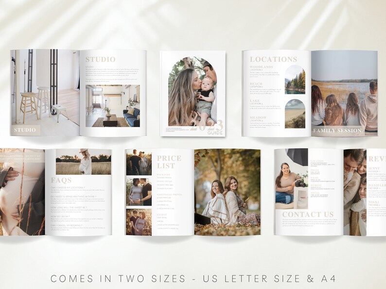 Editable Family Photoshoot Welcome Guide, Photography Pricing Book ...
