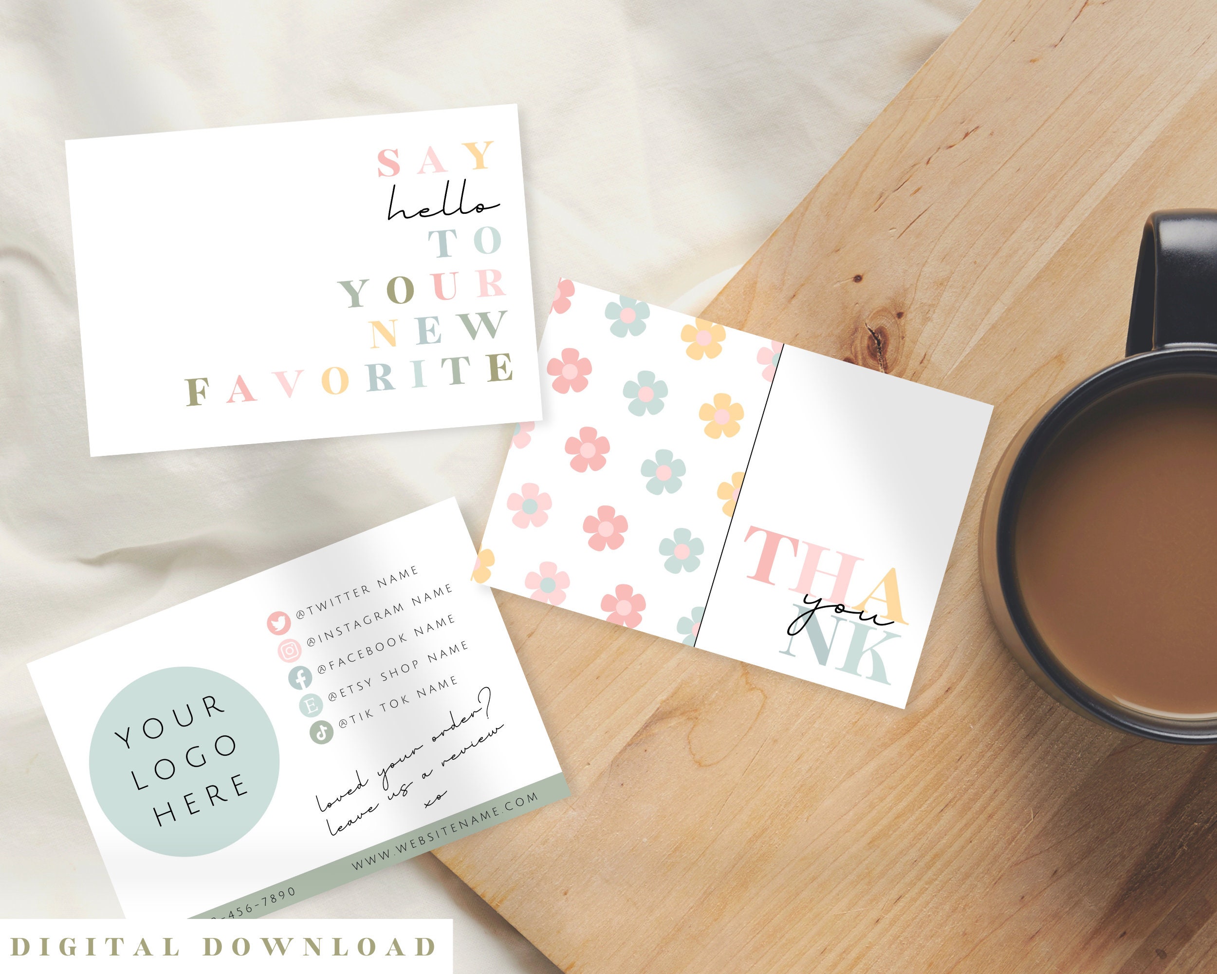 Editable Business Thank You Card, Small Business Packaging Cards ...