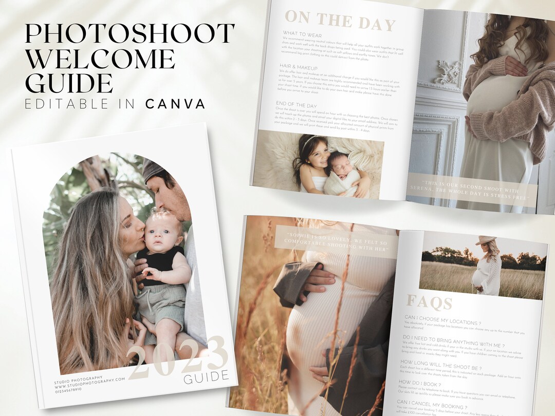Editable Family Photoshoot Welcome Guide, Photography Pricing Book ...