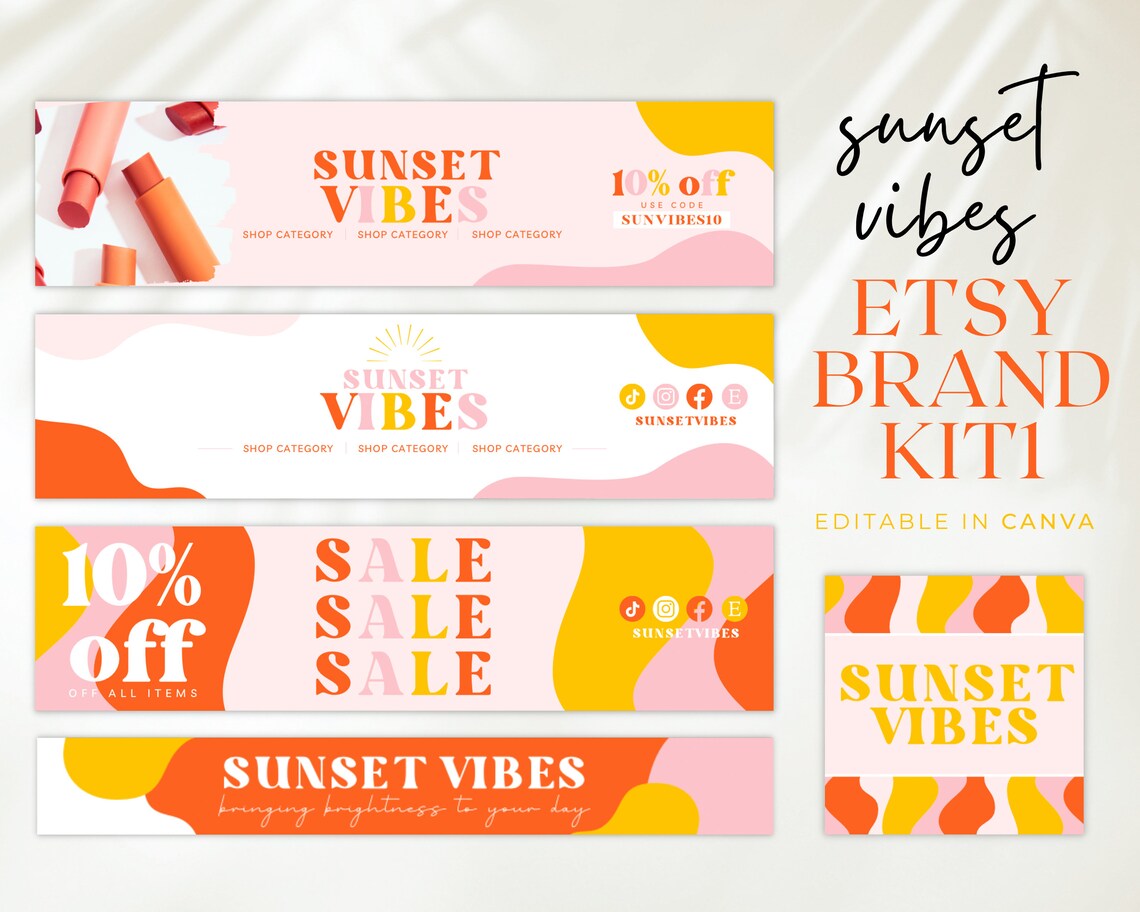 Bright Pastel Etsy Shop Branding Starter Pack, Etsy Branding Kit ...