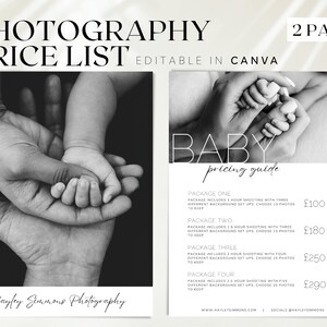 Editable Newborn Baby Photoshoot Guide, Photography Pricing Book ...