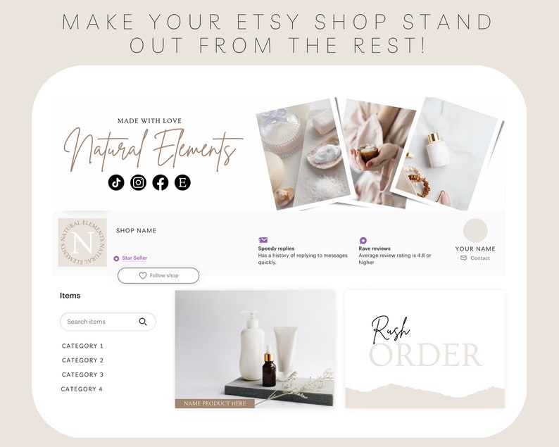 Etsy Shop Branding Starter Pack Etsy Branding Kit Instagram Etsy
