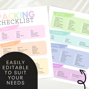 Printable Beach Vacation Checklist, Editable Travel Checklist, Vacation ...