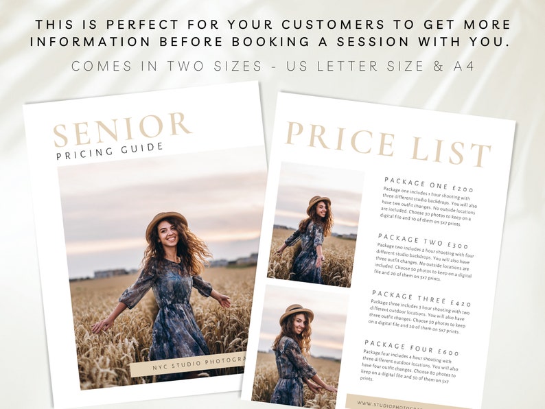 Senior Photography Price List, Graduate Photography Pricing Guide ...