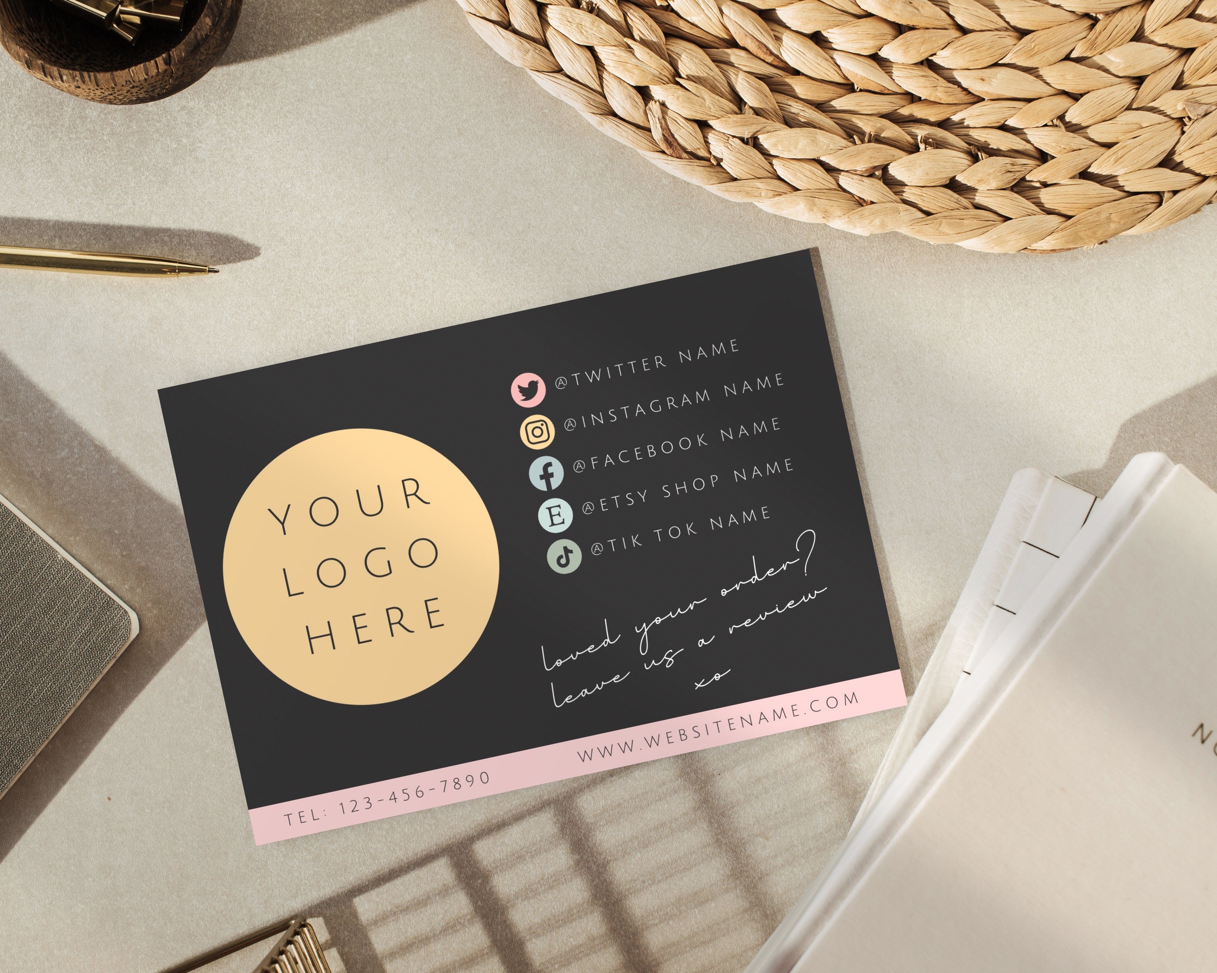Editable Business Thank You Card, Small Business Packaging Cards ...