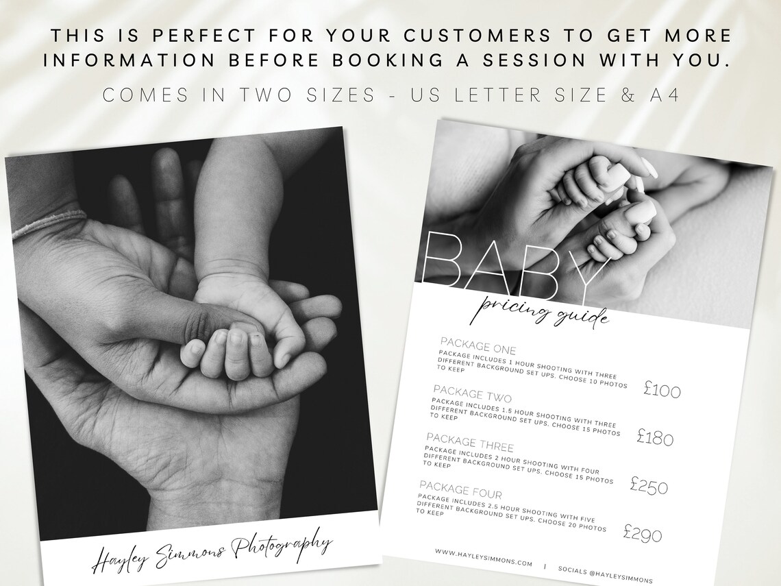 Editable Newborn Baby Photoshoot Guide, Photography Pricing Book ...