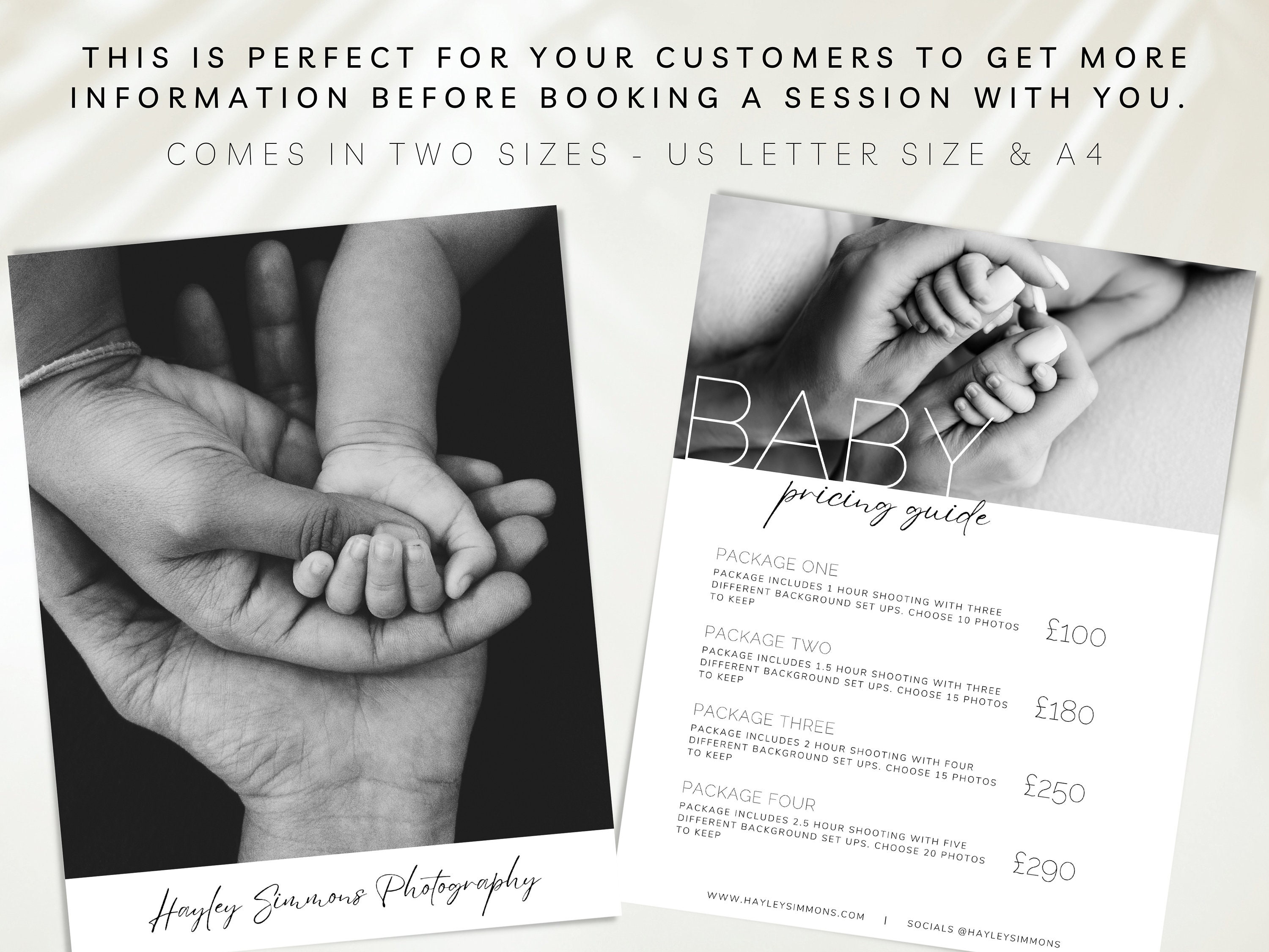 Editable Newborn Baby Photoshoot Guide, Photography Pricing Book ...