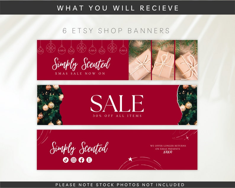 Christmas Sale Etsy Branding Kit, Etsy Business Branding Kit, Christmas ...