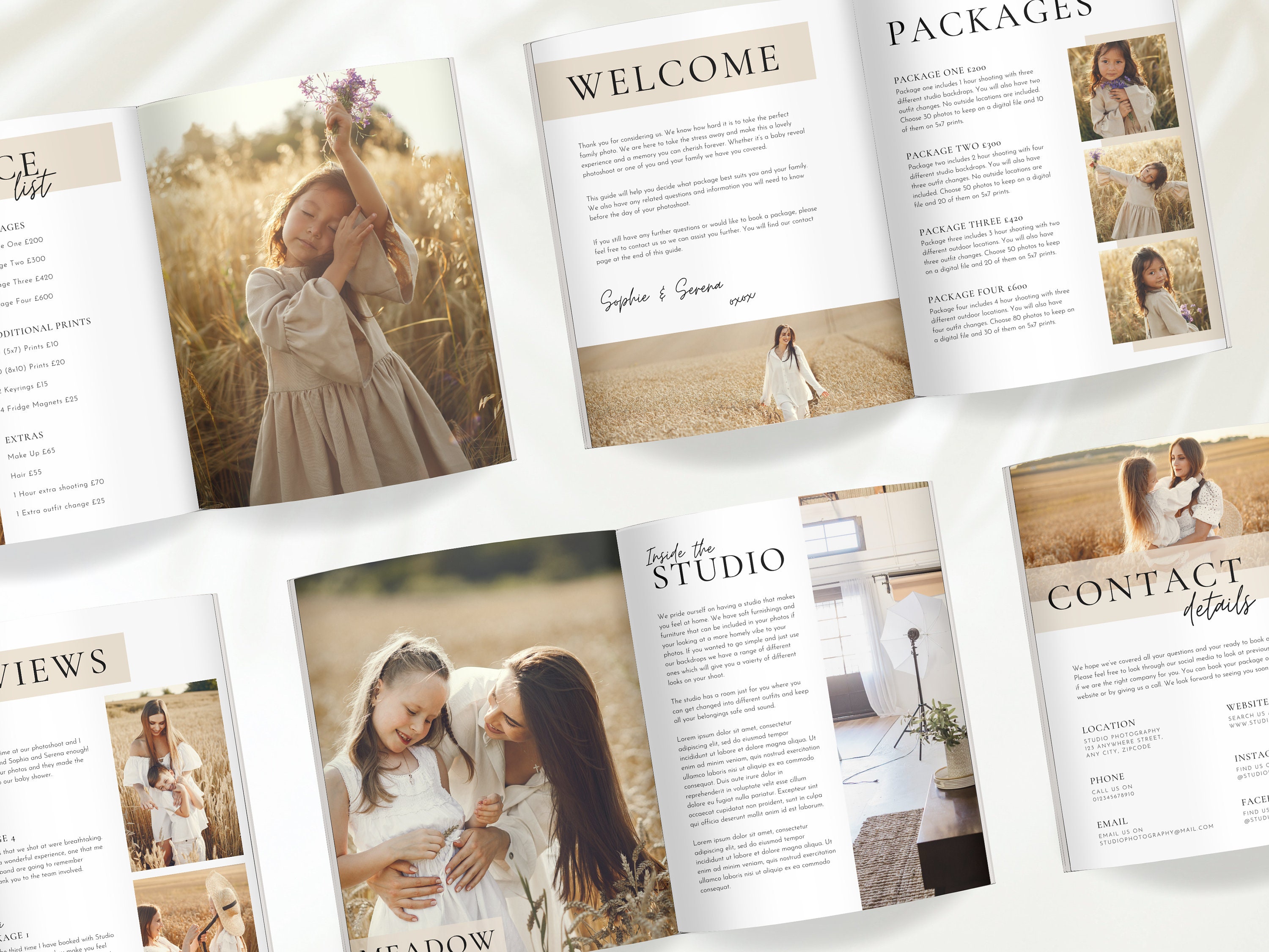 Editable Family Photoshoot Welcome Guide Photography Pricing - Etsy