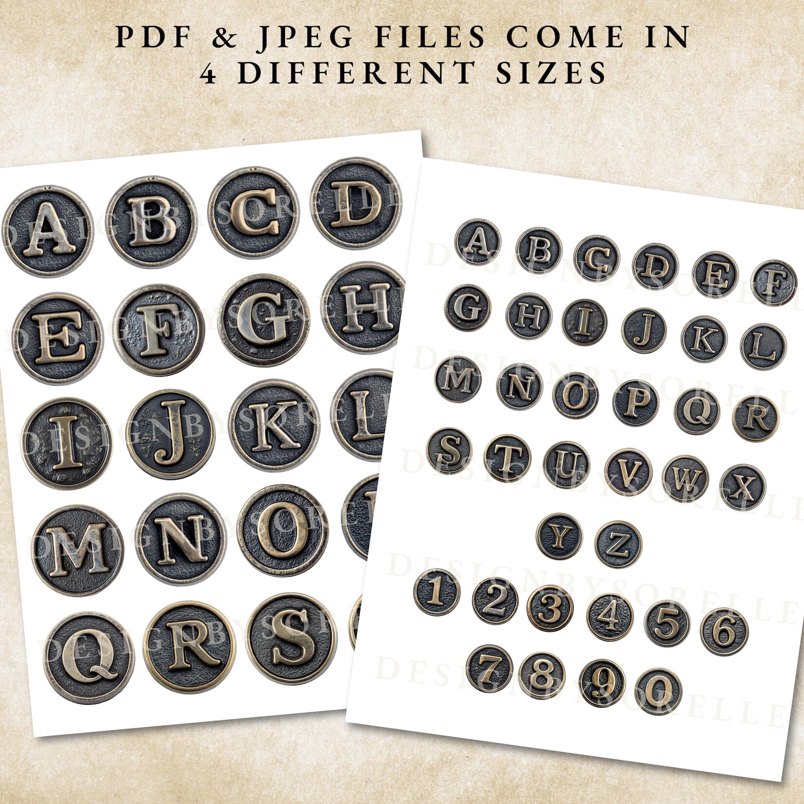 Typewriter Alphabet Letters, Alphabet Ephemera, Grunge Numbers Ephemera ...