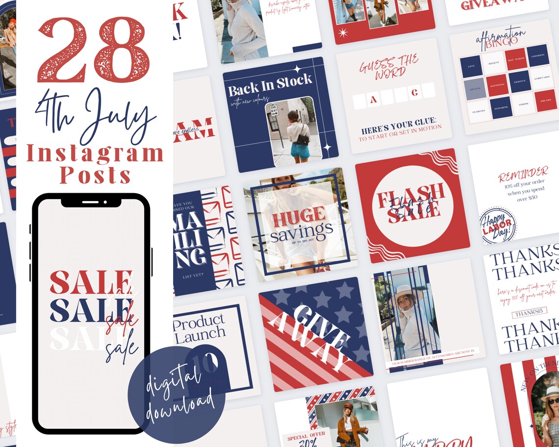Editable 4th July Instagram Posts Independence Day Posts USA - Etsy