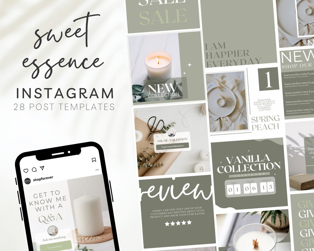 Green Minimal Instagram Post Template, Green Social Media, Business ...