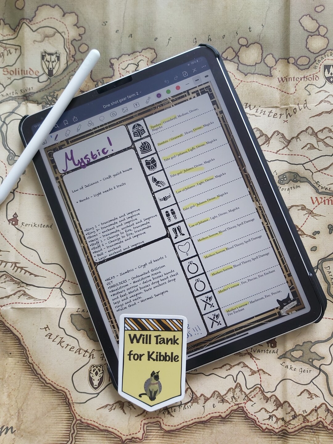 DIGITAL Elder Scrolls Online Planner Digital Gear Planner - Etsy