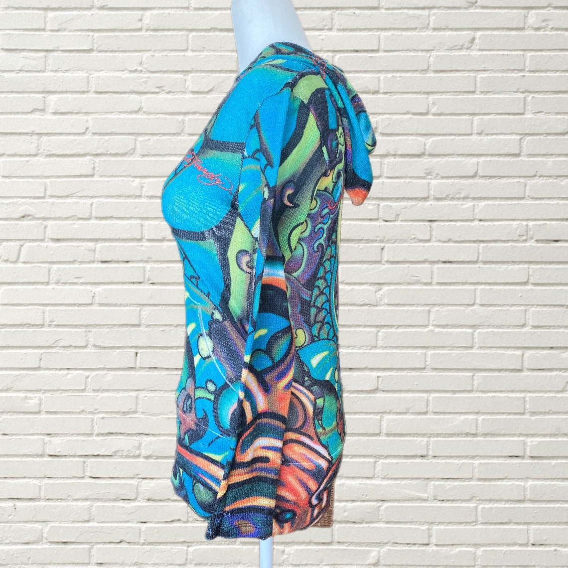 Vintage 90s Y2K Ed Hardy Mermaid Print Sweatshirt Hooded - Etsy