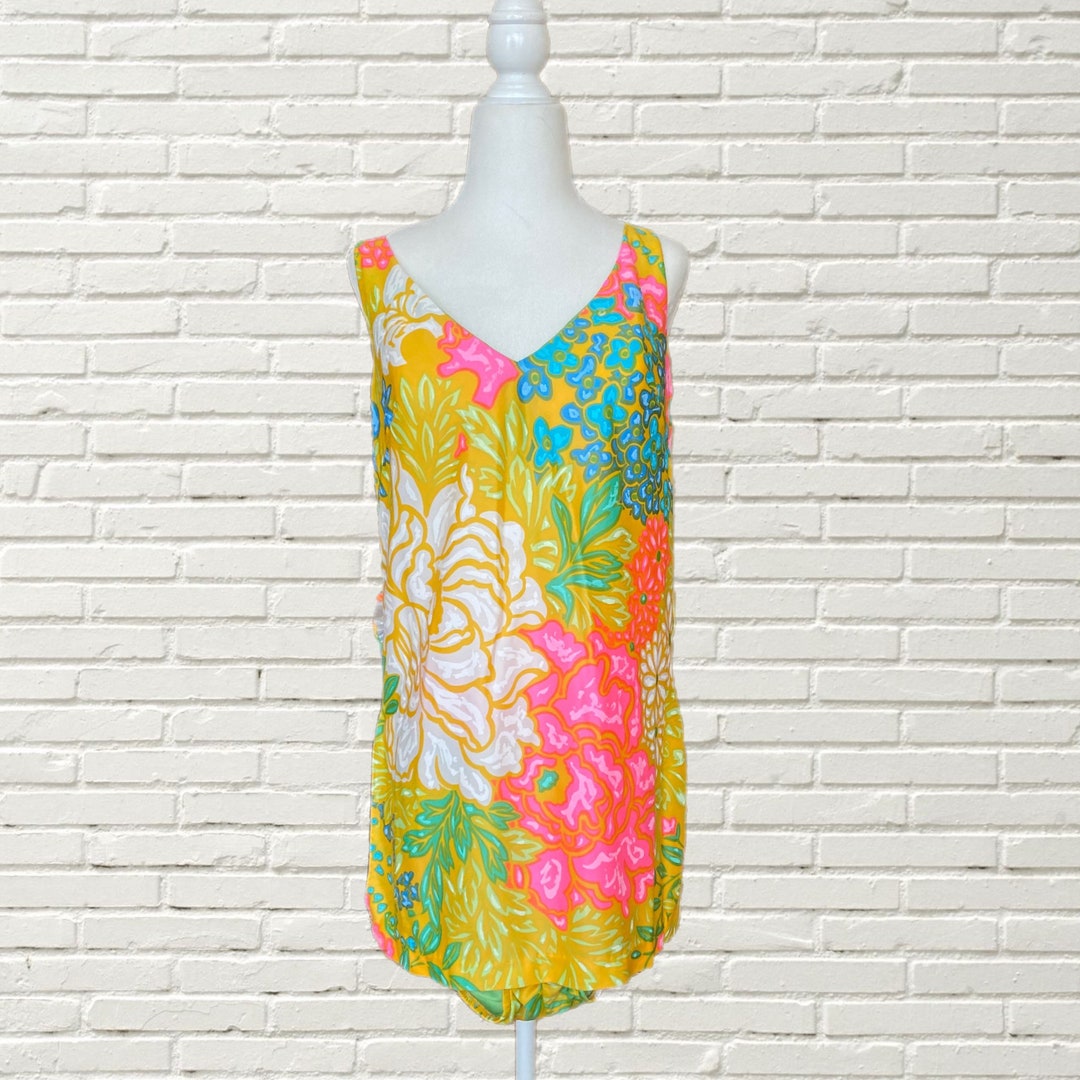 Vintage 60s Psychedelic Floral Print Bathing Suit - Cole of California ...