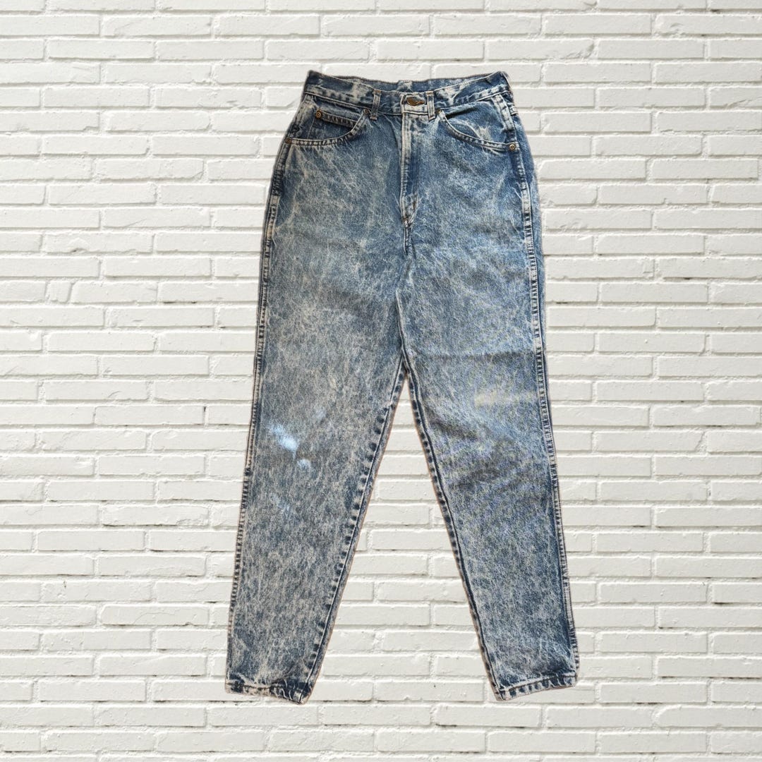Vintage 80s Acid Wash Jeans - Chic High Rise Tapered Leg Grunge Denim ...