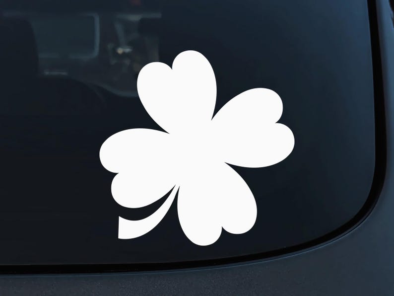 Lucky Clover Car Decal: St Patrick's Day Irish Shamrock Vinyl Sticker ...