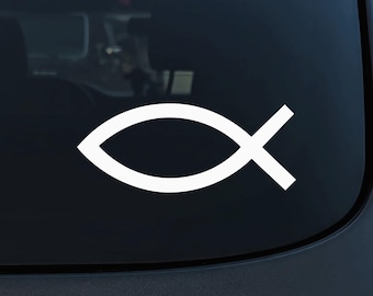Jesus Fish Vinyl Decal Car Window Sticker - Etsy